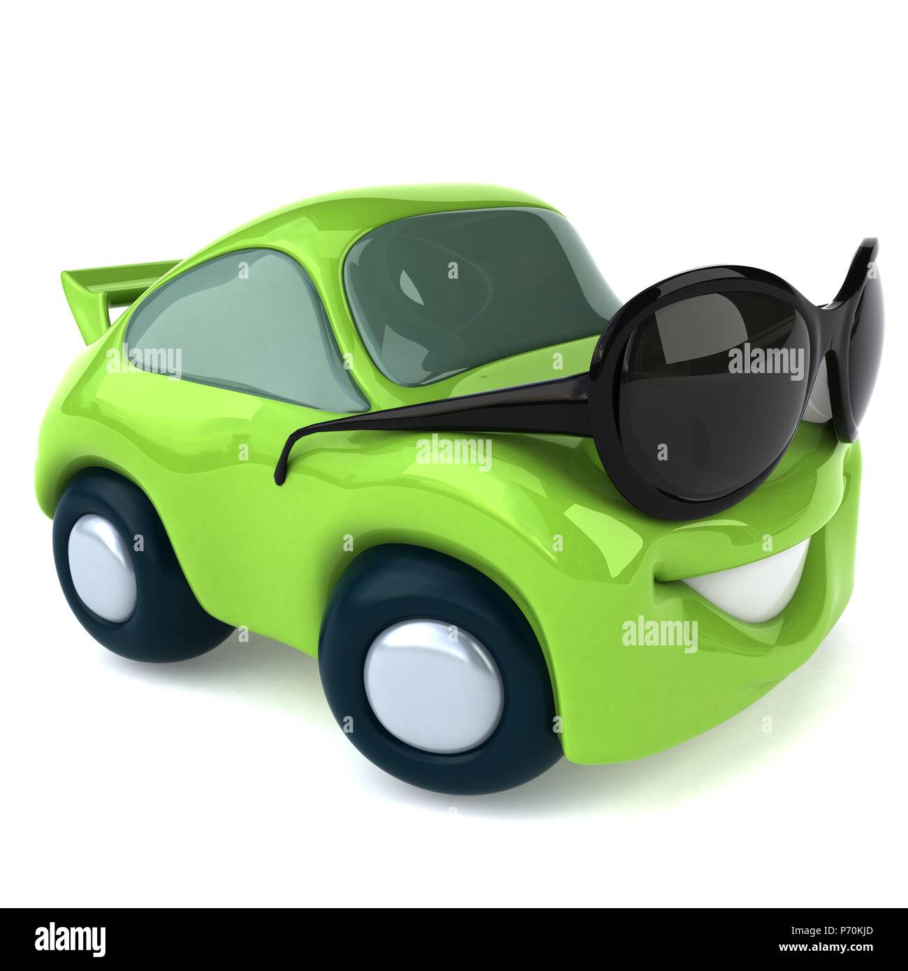 Green car - 3D Illustration Stock Photo - Alamy