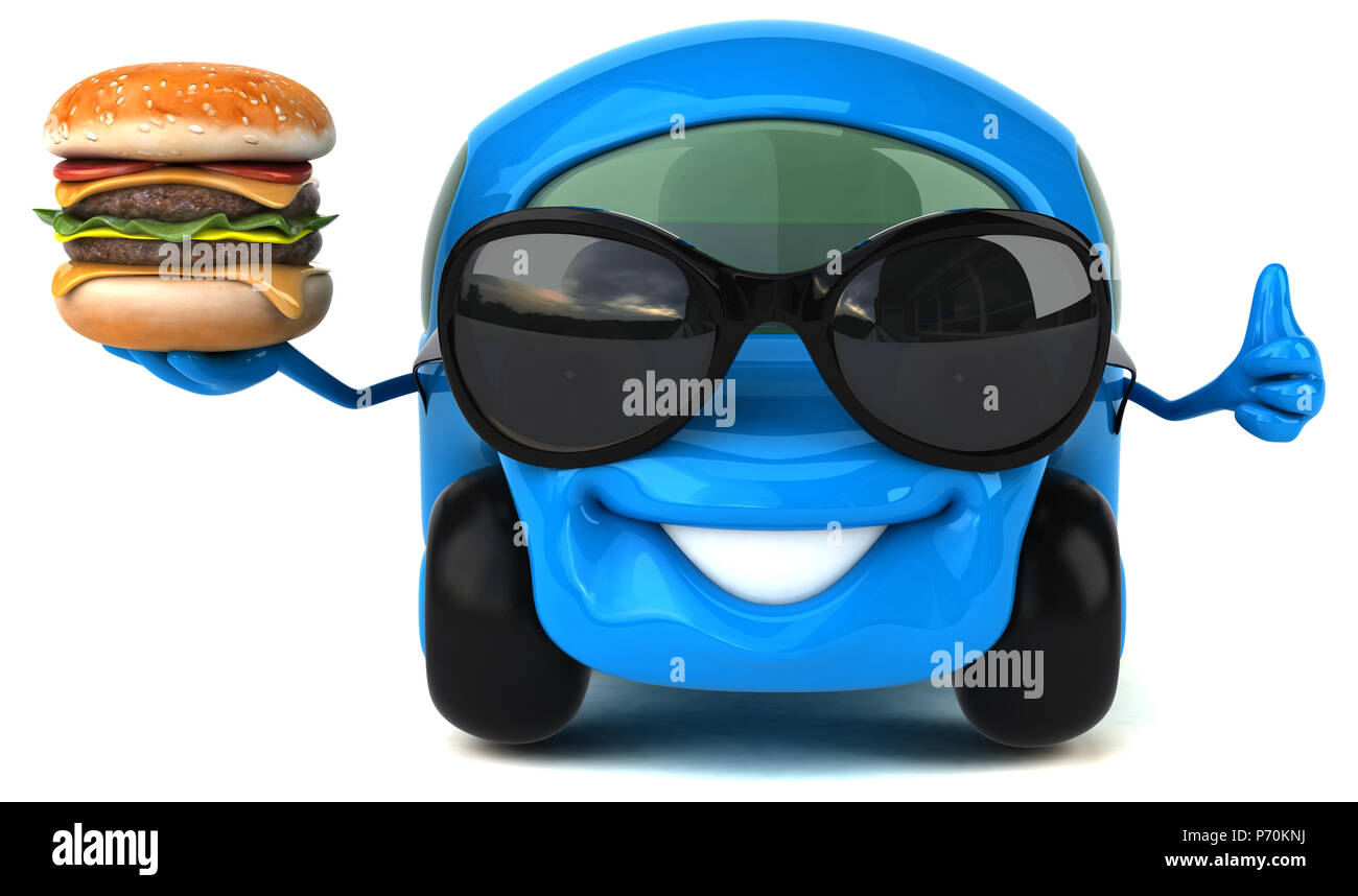 Fun car - 3D Illustration Stock Photo - Alamy