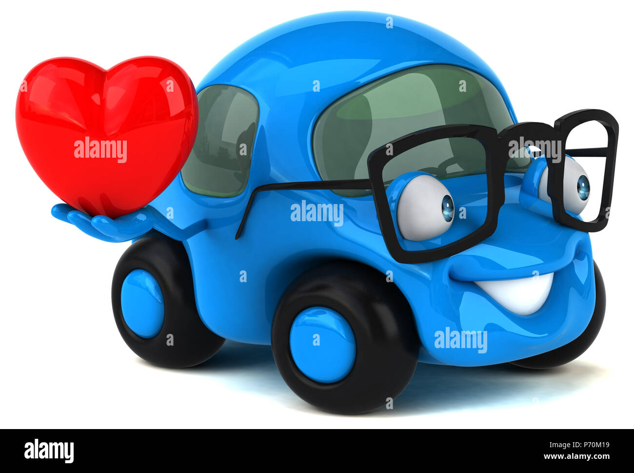 Fun car - 3D Illustration Stock Photo - Alamy
