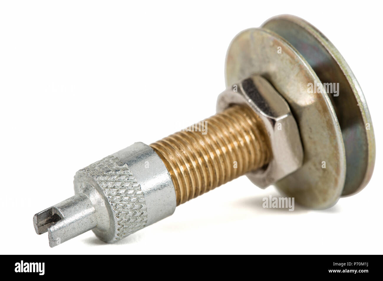 Car valve, isolated on white background Stock Photo - Alamy