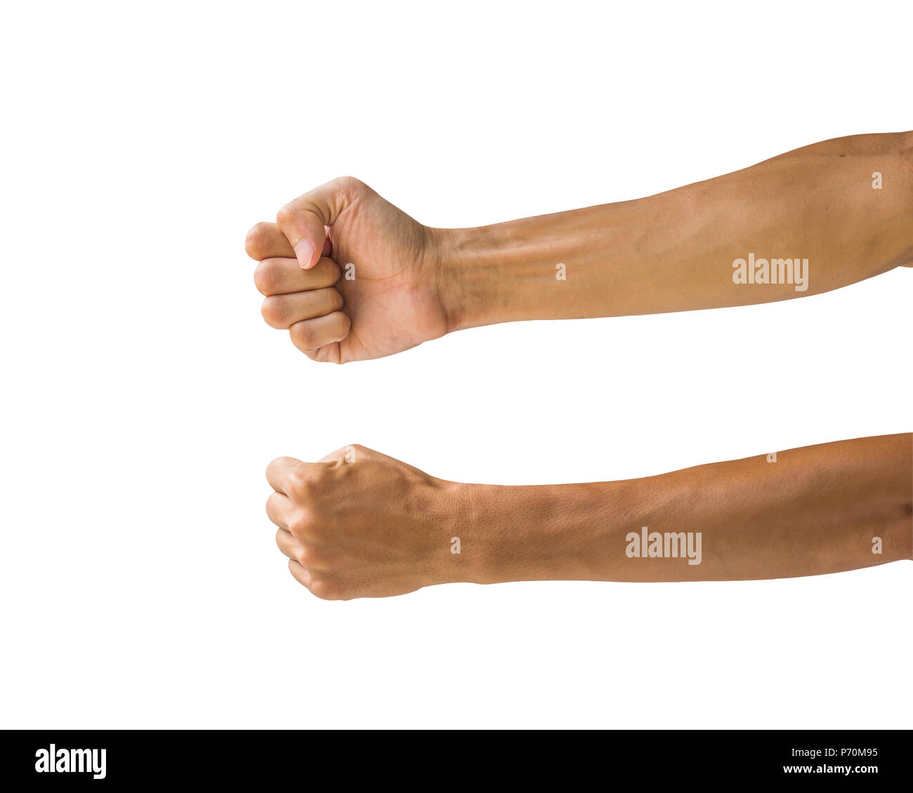 Clipping path hand gestures isolated on white background. Hand making ...