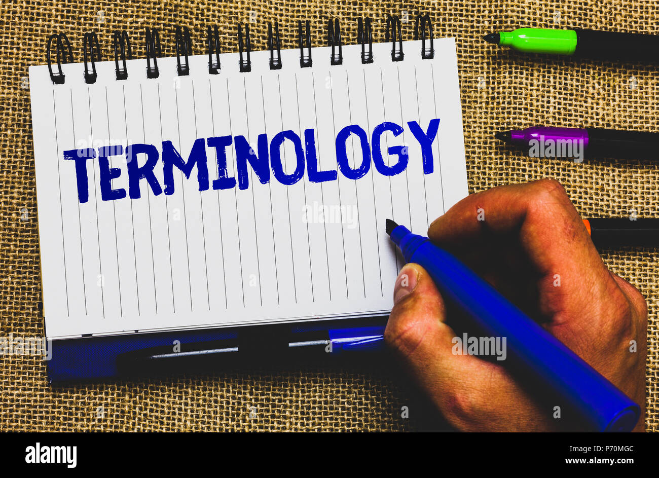 Conceptual hand writing showing Terminology. Business photo showcasing ...