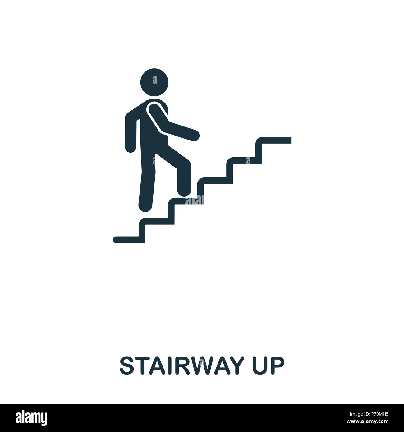Stairway Up icon. Line style icon design. UI. Illustration of stairway ...