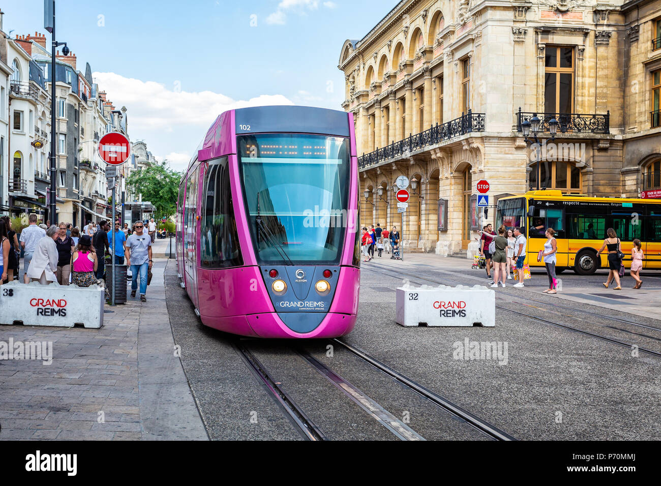 Purple tram hi-res stock photography and images - Alamy