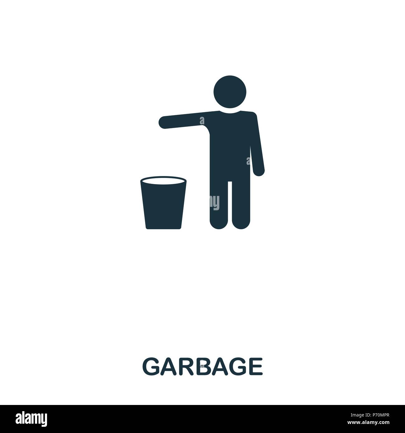Garbage icon. Line style icon design. UI. Illustration of garbage icon ...