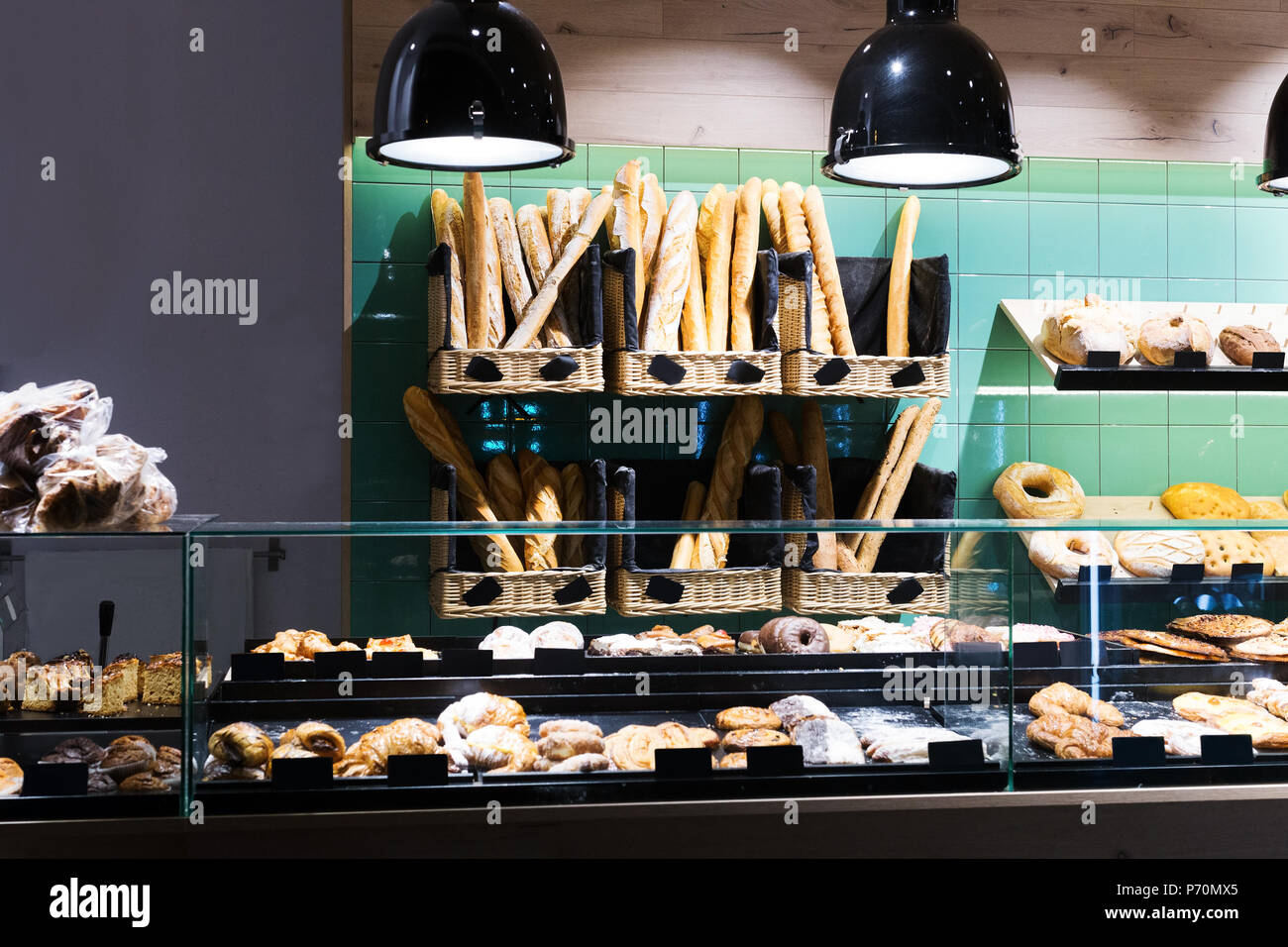 Bakery Counter Designs Bakery Shop Display Black White Stock