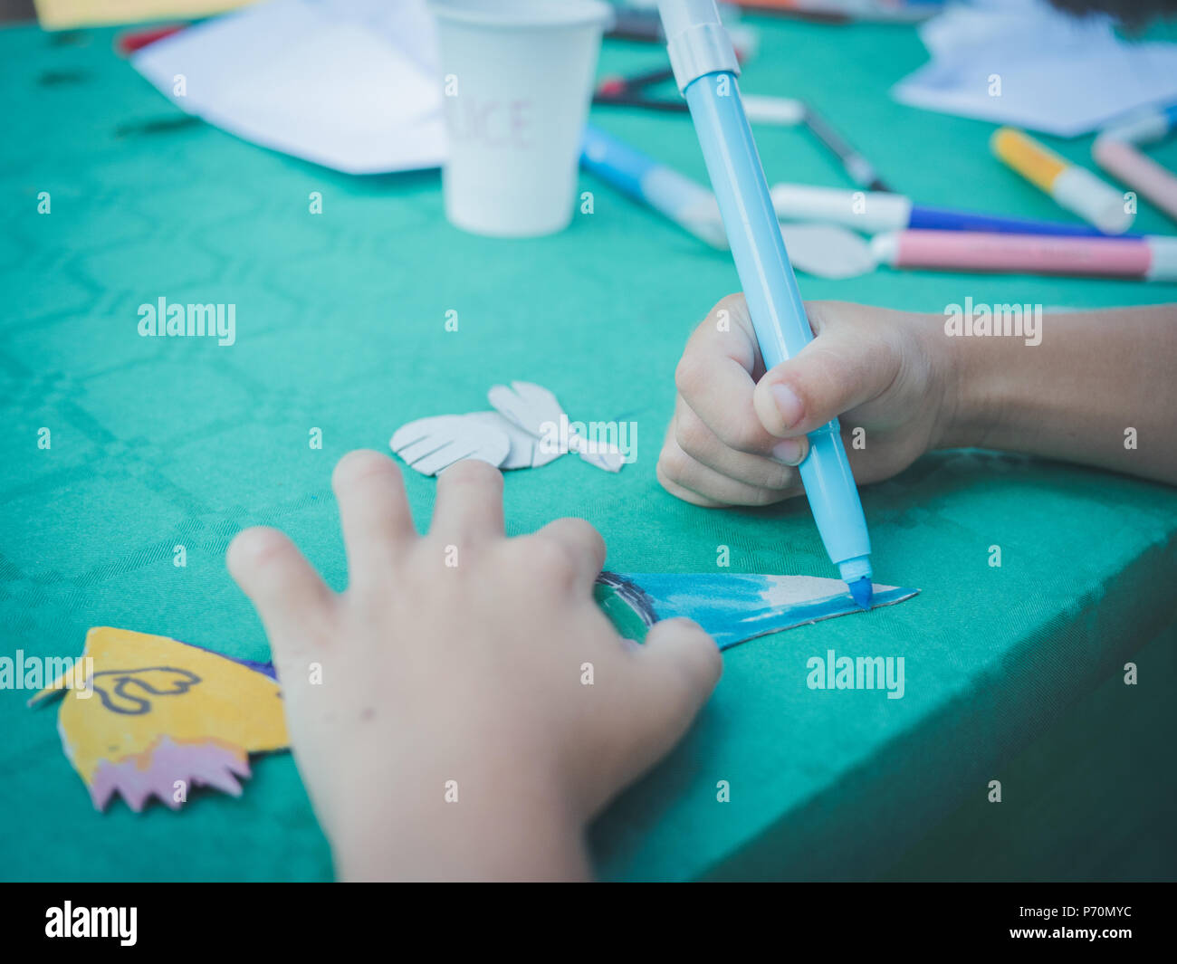 close up of children hands that drawing Stock Photo - Alamy
