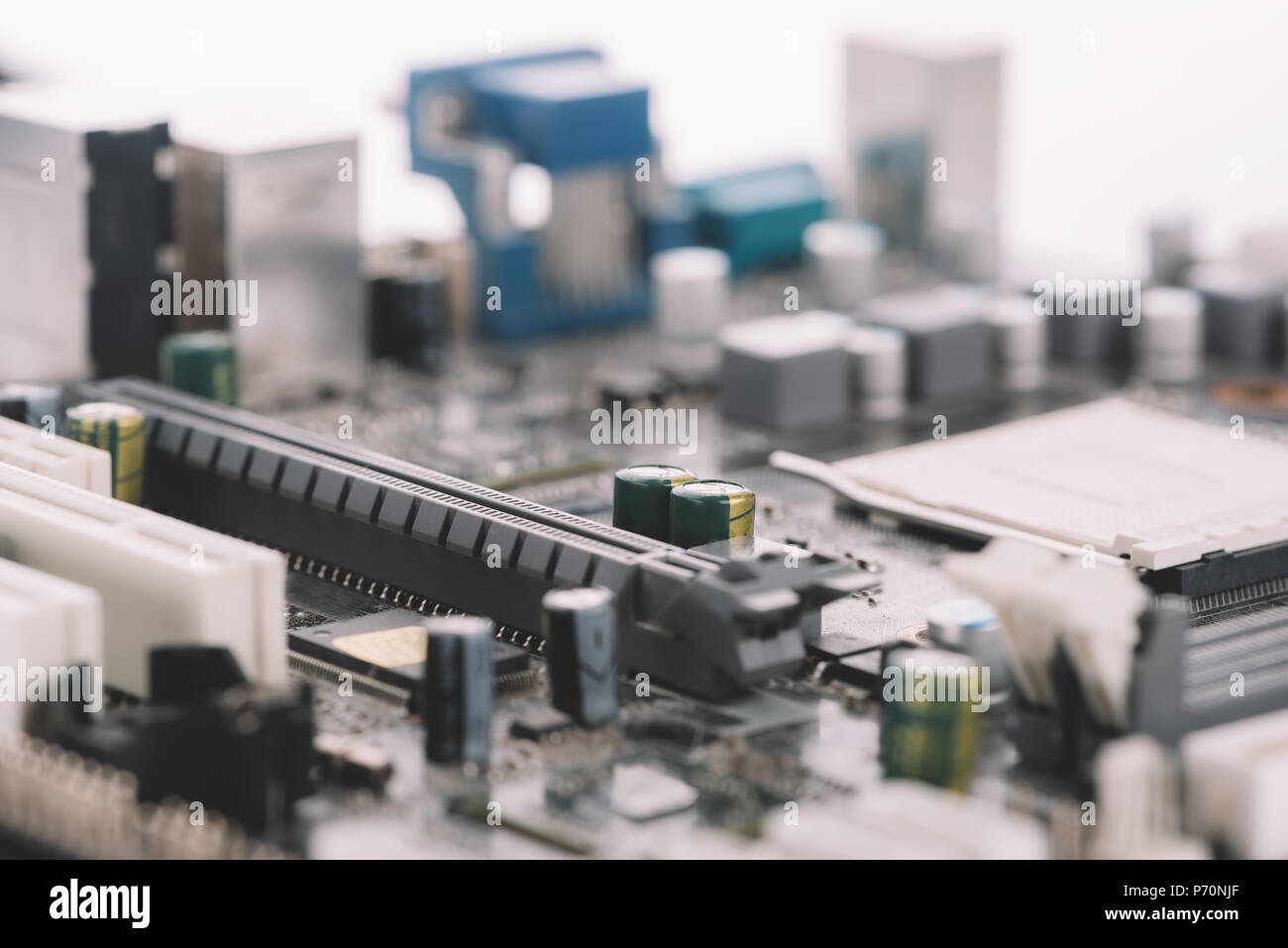 Closeup view of electronic circuit baseboard Stock Photo - Alamy