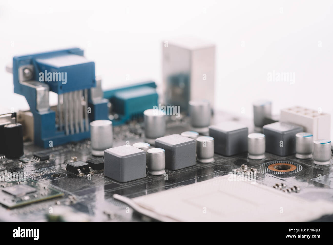 Digital circuit board with microchips and components Stock Photo - Alamy