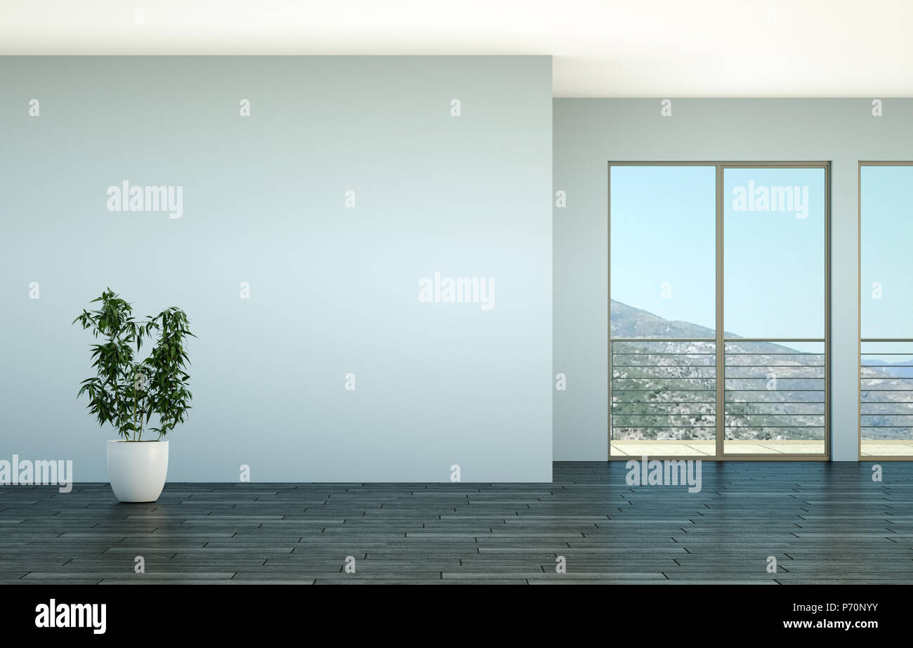 Empty room big windows 3d hi-res stock photography and images - Alamy