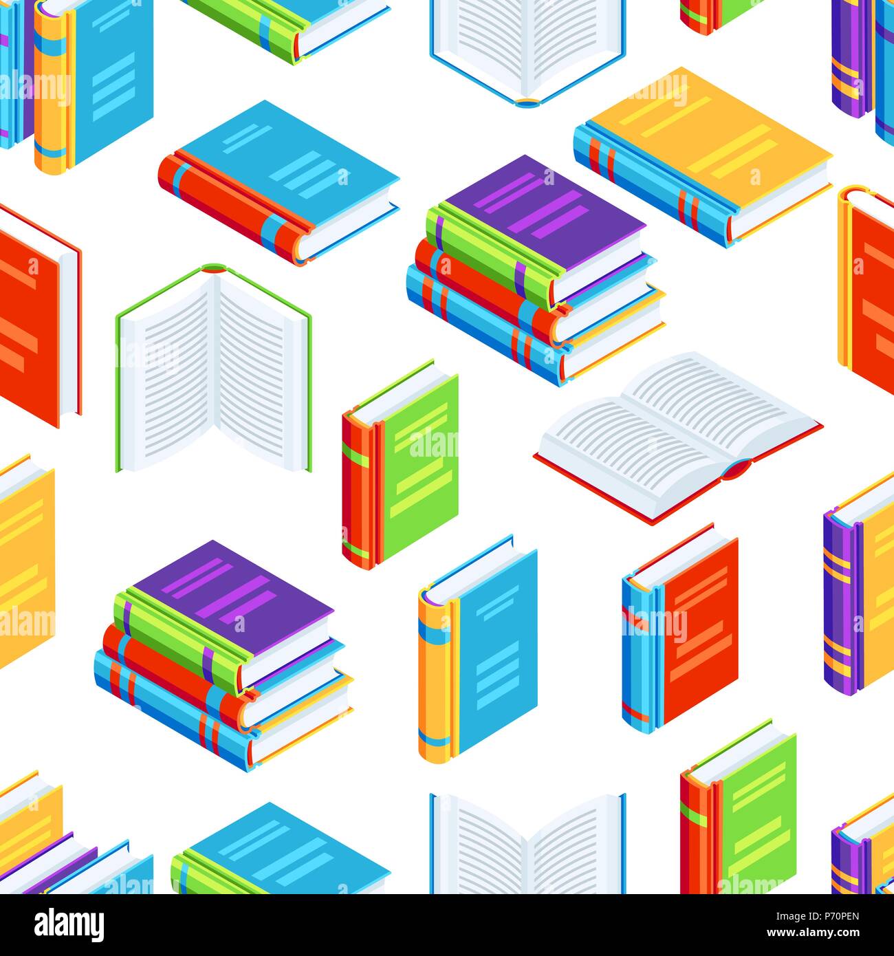 Pile of books pattern Stock Vector Images - Alamy