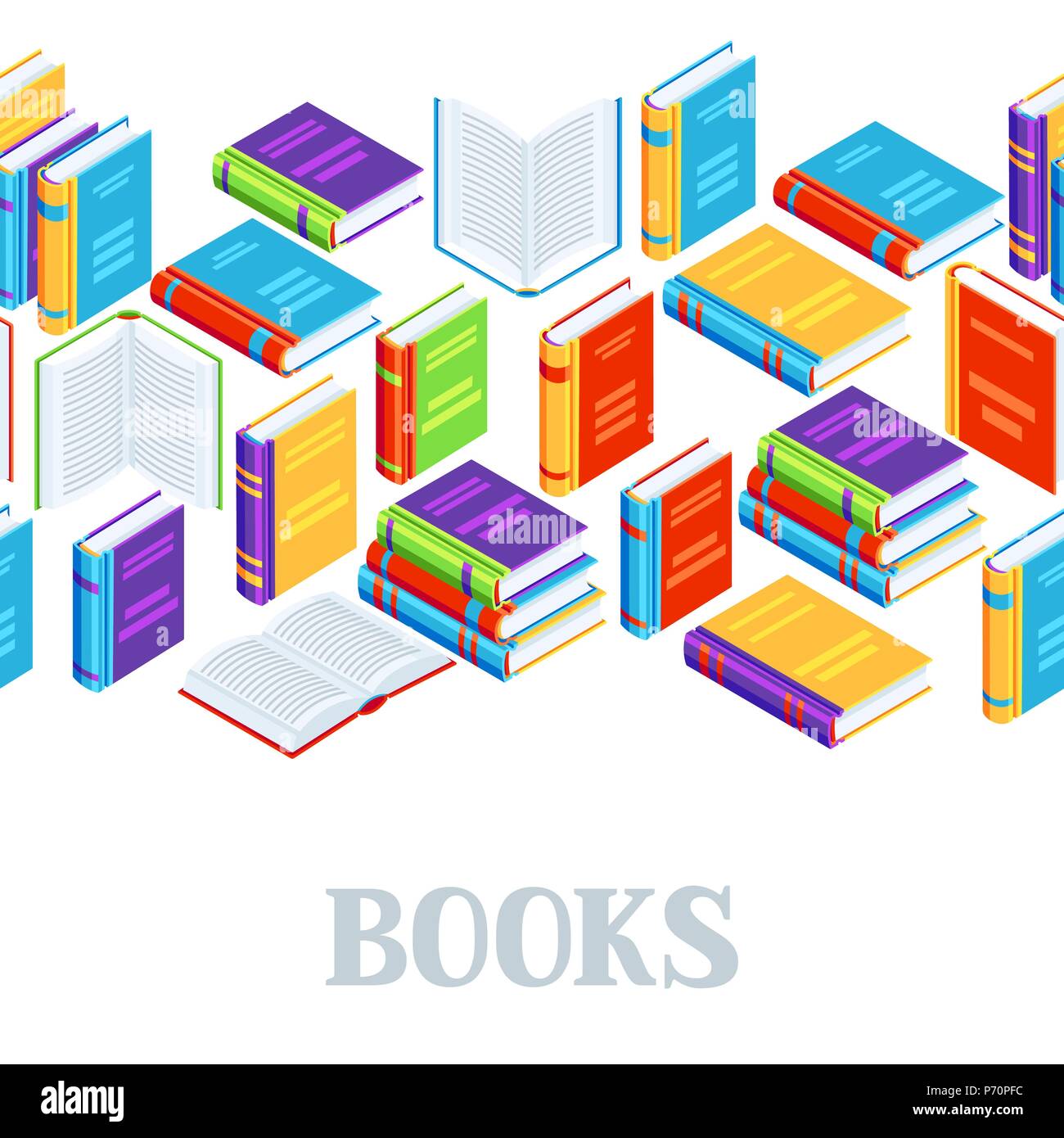 Pile of books pattern Stock Vector Images - Alamy