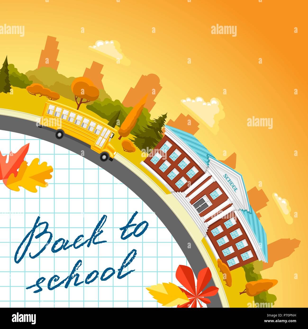 School elementary bus Stock Vector Images - Alamy