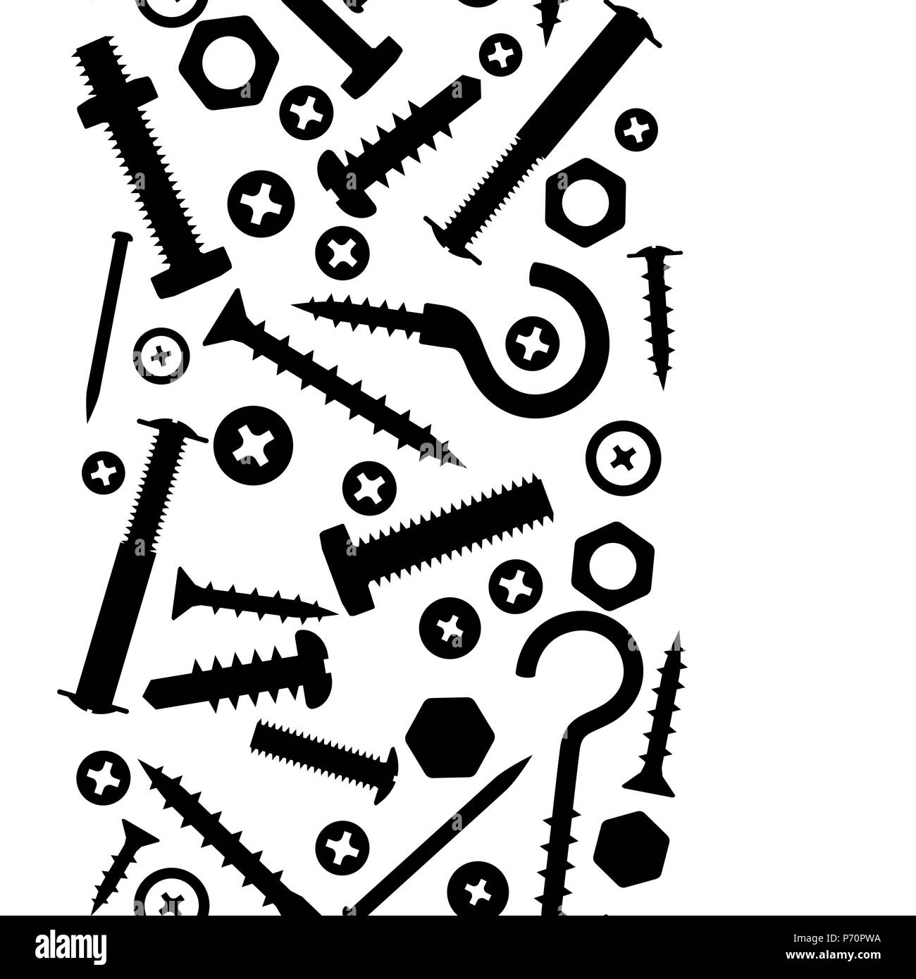 Seamless pattern with bolts nuts nails Stock Vector Image & Art - Alamy