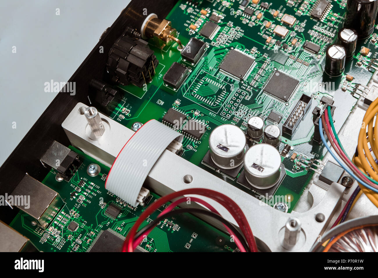 Digital circuit board with microchips and components Stock Photo - Alamy