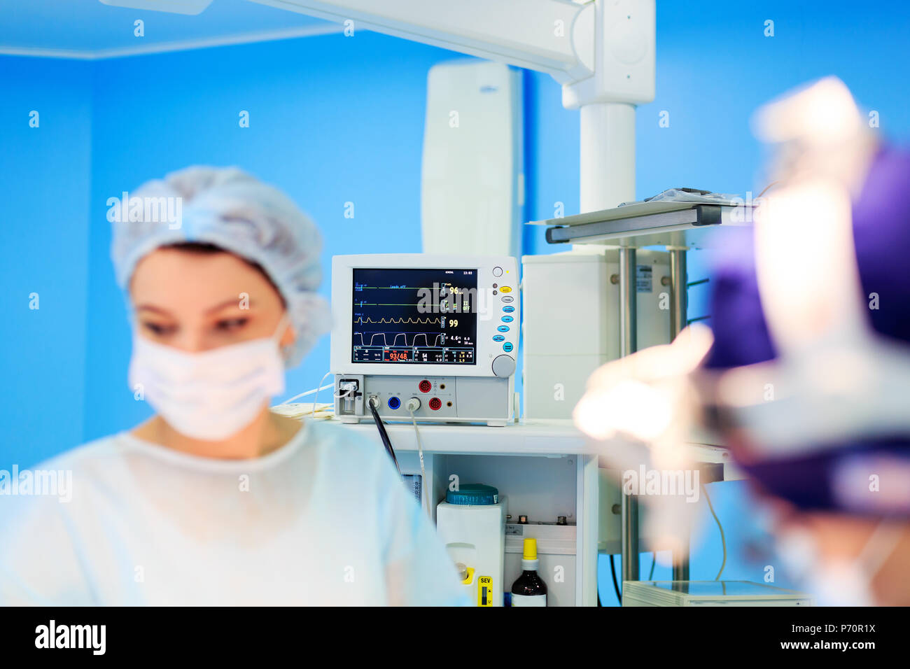 Monitor of vital signs in the operating room Stock Photo - Alamy