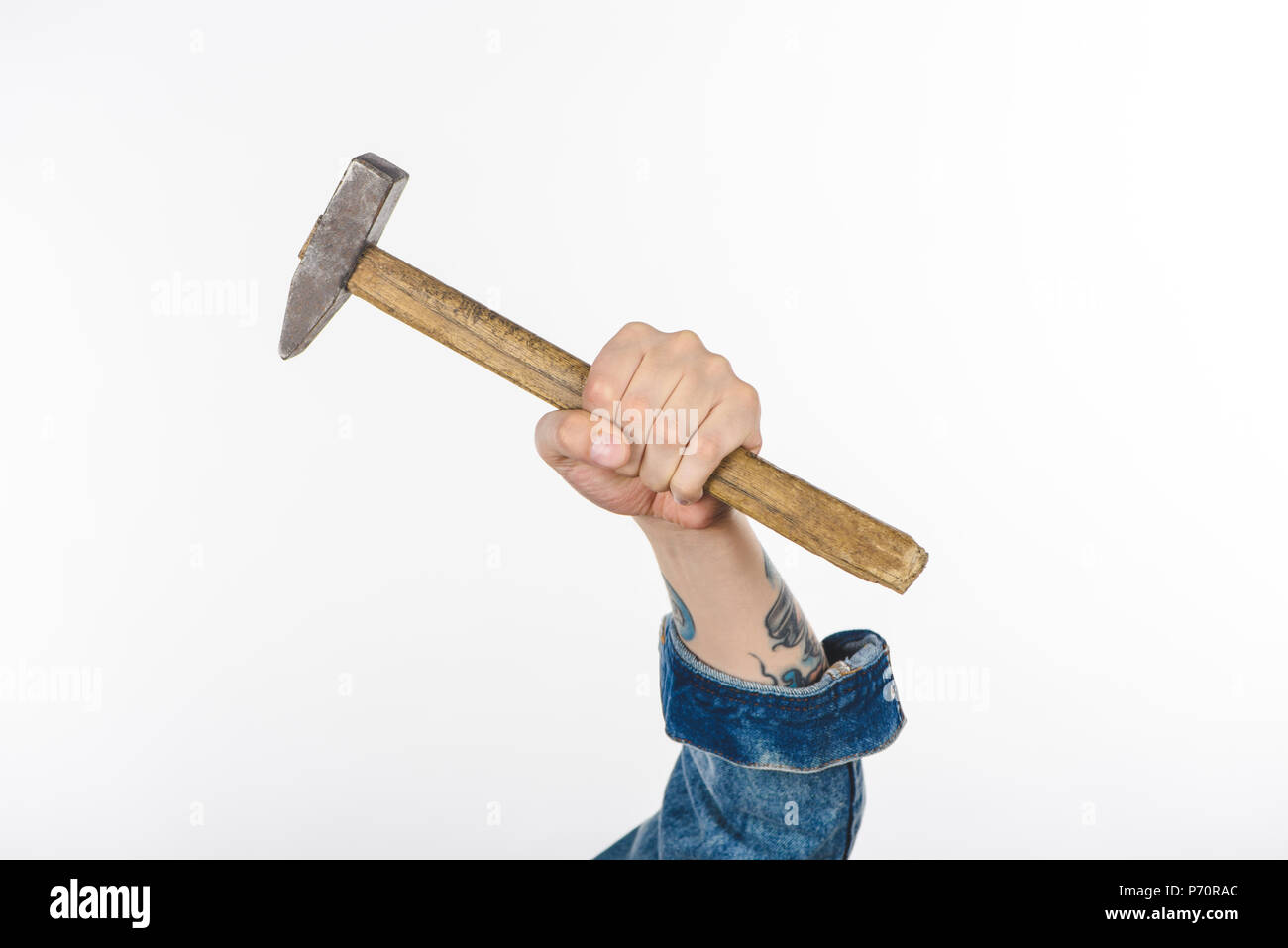 Hand holding hammer hi-res stock photography and images - Alamy