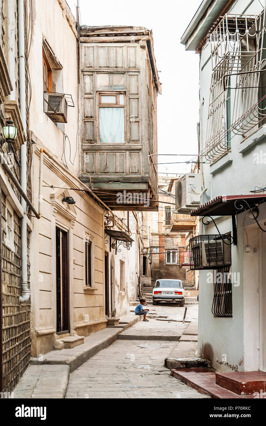 baku city old town street view in azerbaijan Stock Photo - Alamy