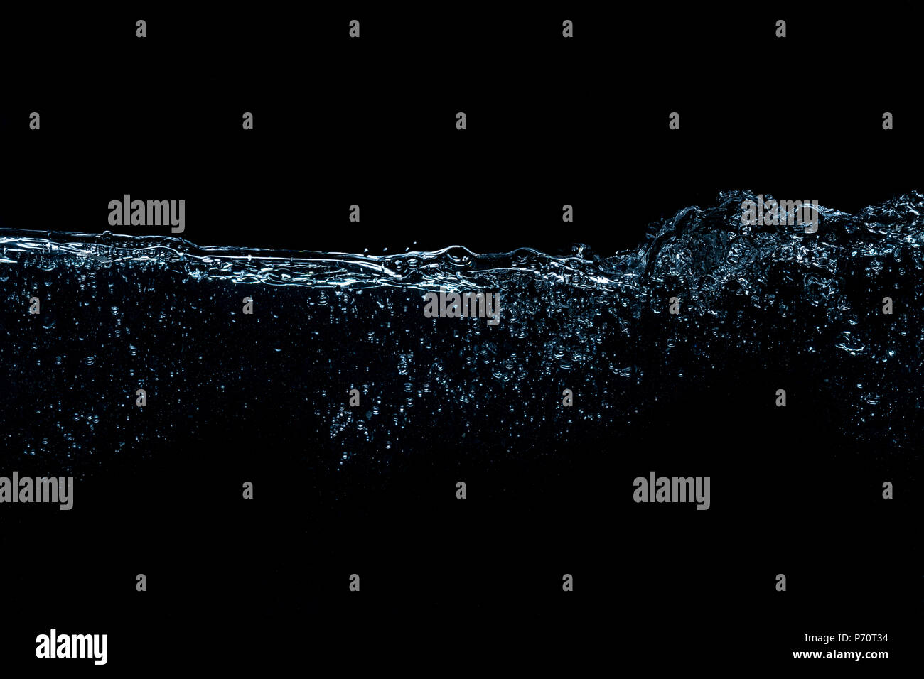 close up view of clean water splash isolated on black Stock Photo - Alamy