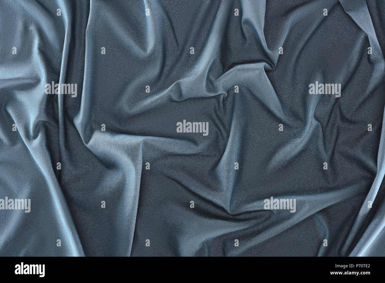 close up view of crumpled blue silk fabric as background Stock Photo ...