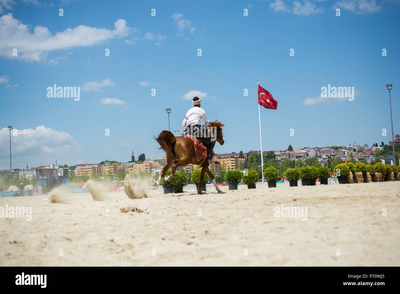 Turkish man and horseman ethnic clothes examples Stock Photo - Alamy