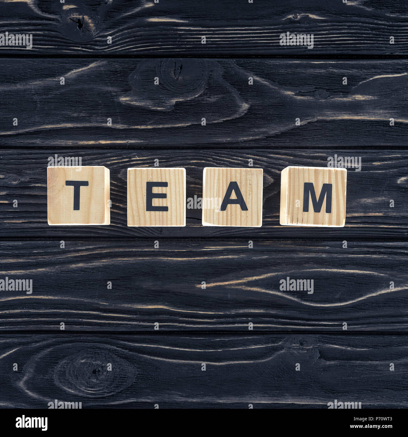 Word teamwork from wood hi-res stock photography and images - Alamy