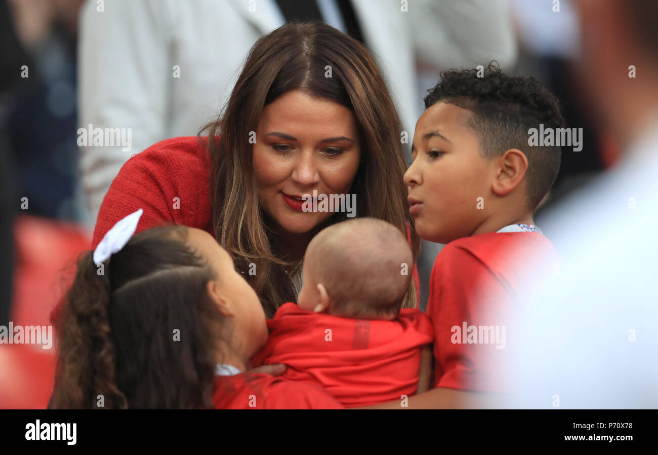 Nicky Pike, wife of Ashley Young in the stands ahead of the FIFA World ...