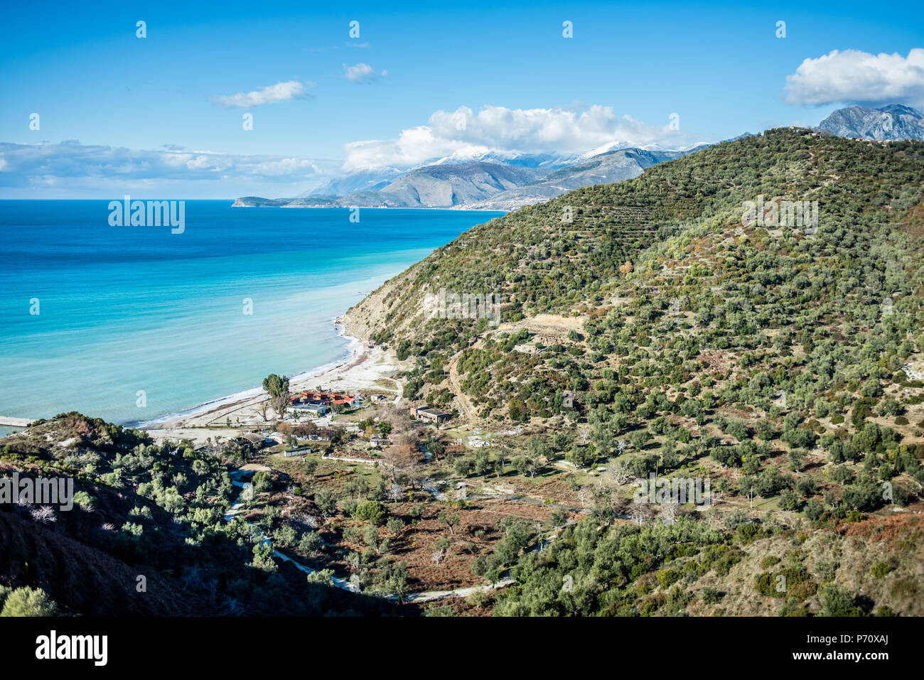 Piqeras village, Saranda district, Albania Stock Photo - Alamy