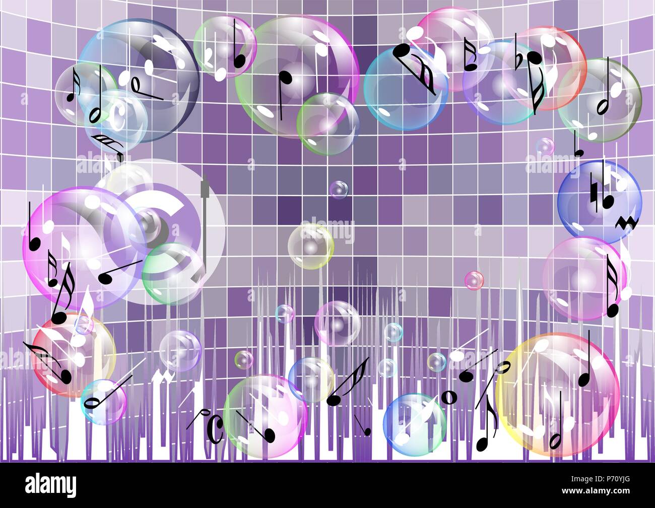 musical abstract background with note and bubbles Stock Vector Image ...