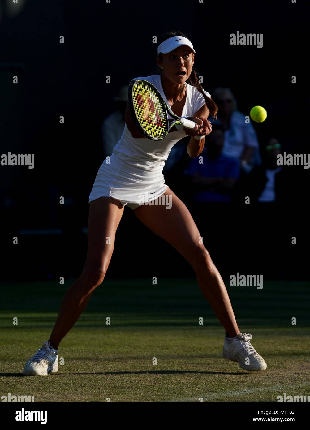 Vitalia Diatchenko during her match against Maria Sharapova on day two ...