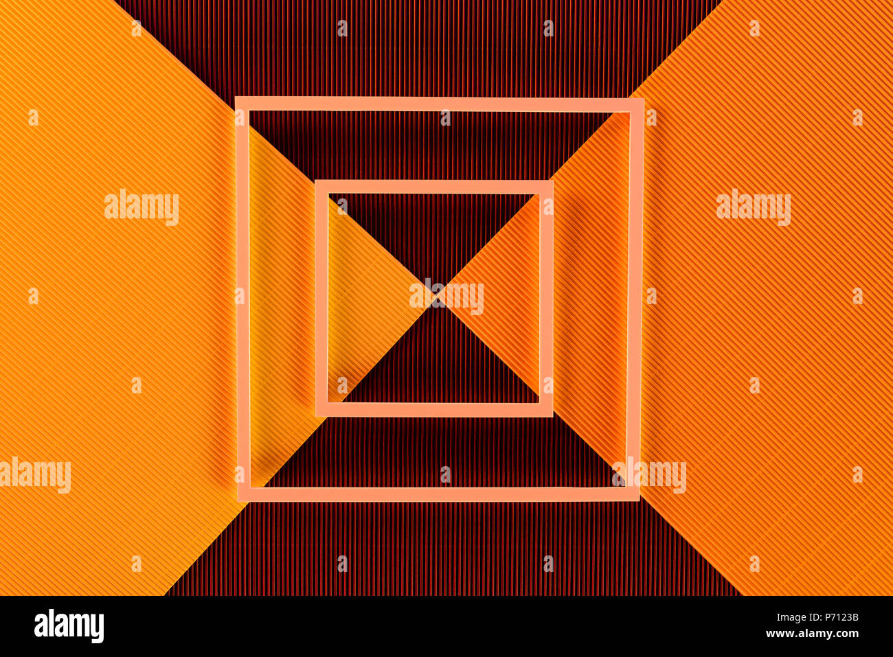 top view of arrangement of colorful paper sheets and frames backdrop ...