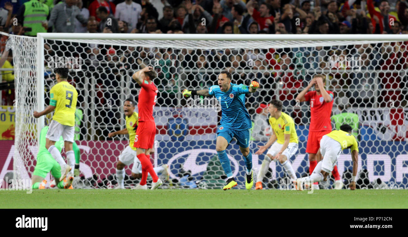 Colombia goalkeeper david ospina celebrates hi-res stock photography ...