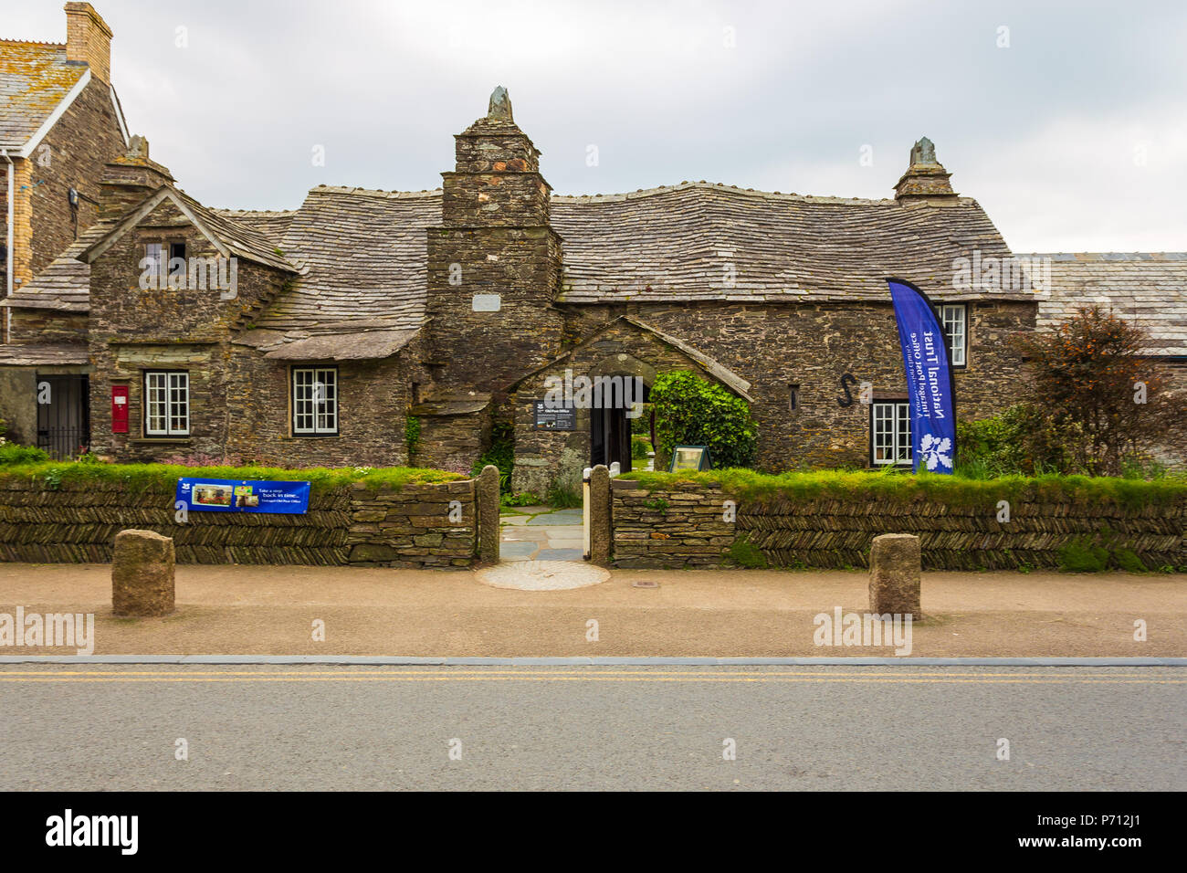Tintagel, Cornwall, UK: May 02, 2016: View of the popular tourist ...