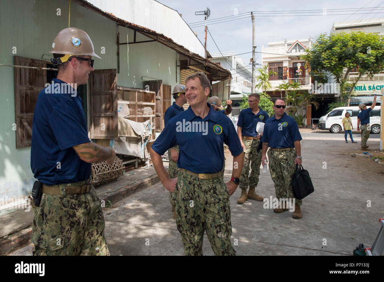 DA NANG, Vietnam (May 10, 2017) Builder 2nd Class Clint Siefers shows ...