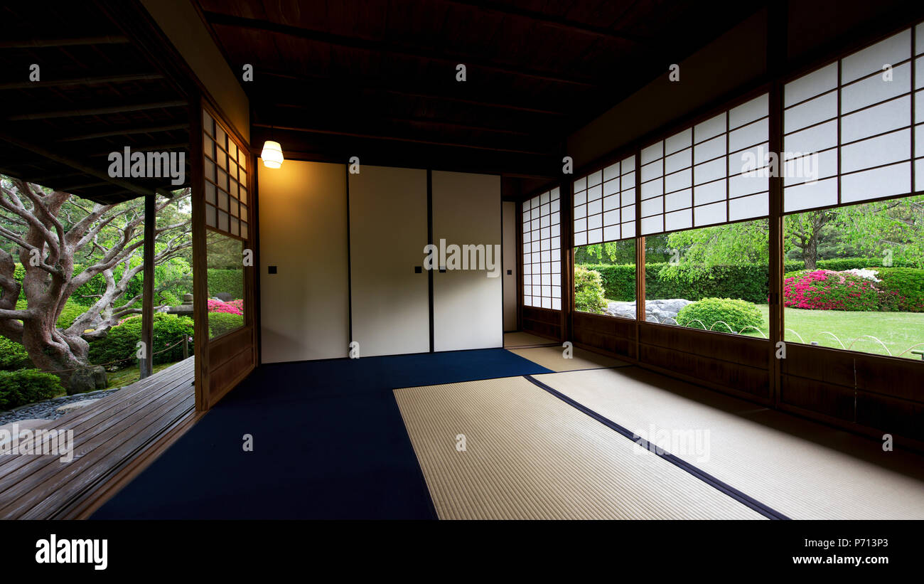 Tea room in Jonan-gu shrine gardens, Kyoto, Japan, Asia Stock Photo - Alamy