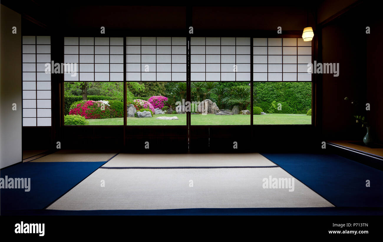 Tea room in Jonan-gu shrine gardens, Kyoto, Japan, Asia Stock Photo - Alamy