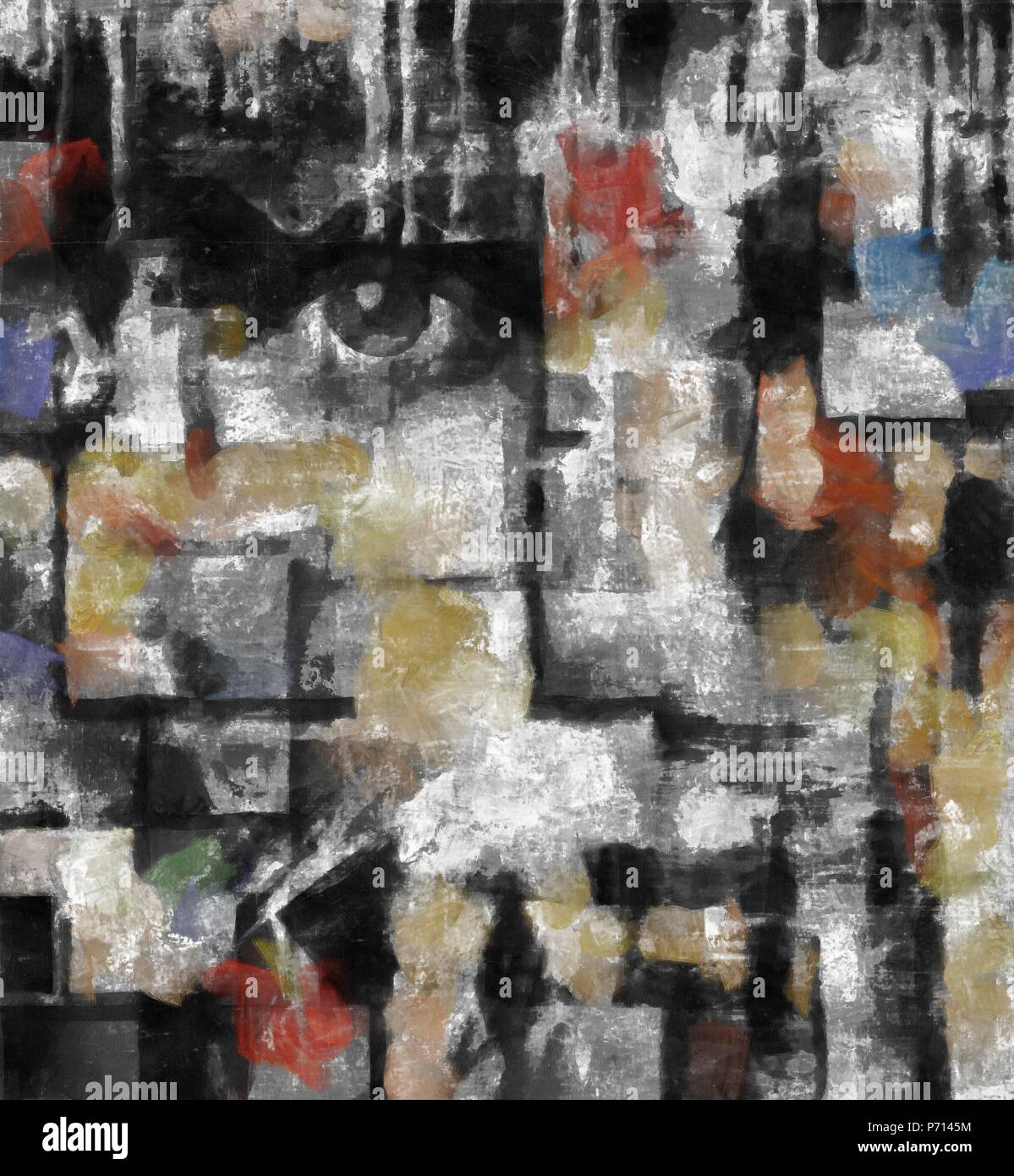 Modern art. Stains of paint. Mondrian style Stock Photo - Alamy