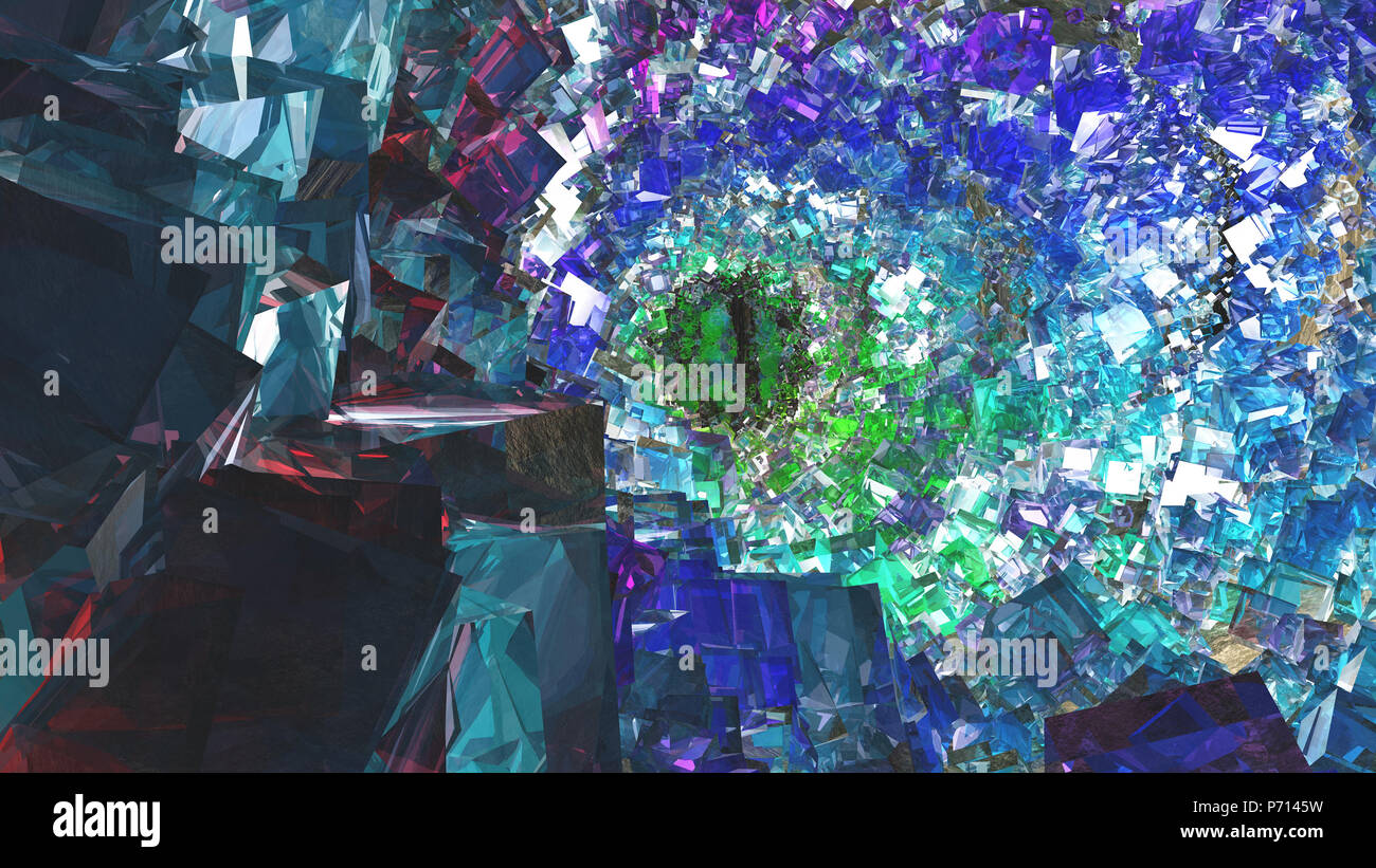 Abstract painting of colorful crystals Stock Photo - Alamy