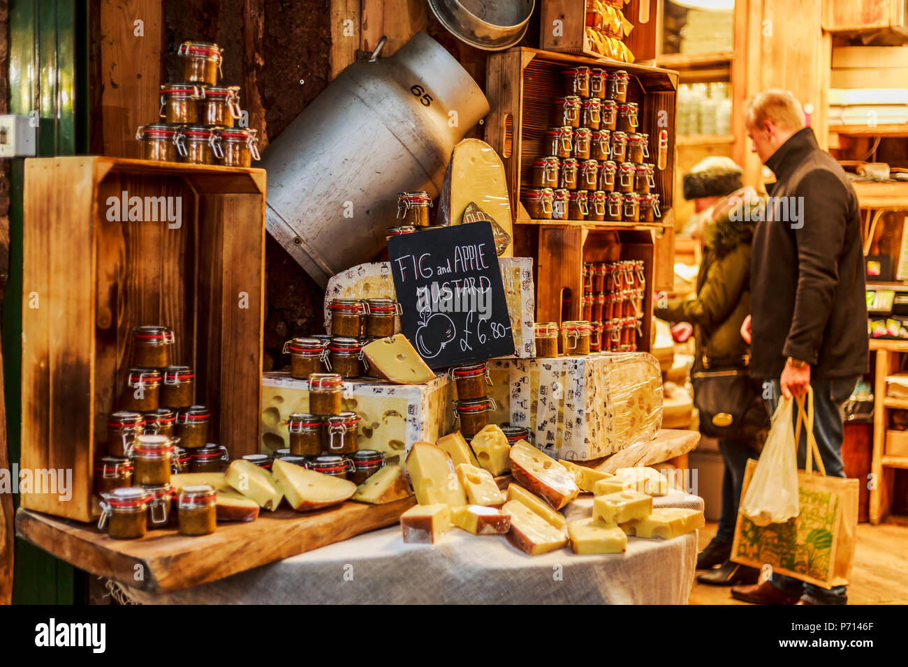 Cheese stand in Borough Market, Southwark, London, England, United ...