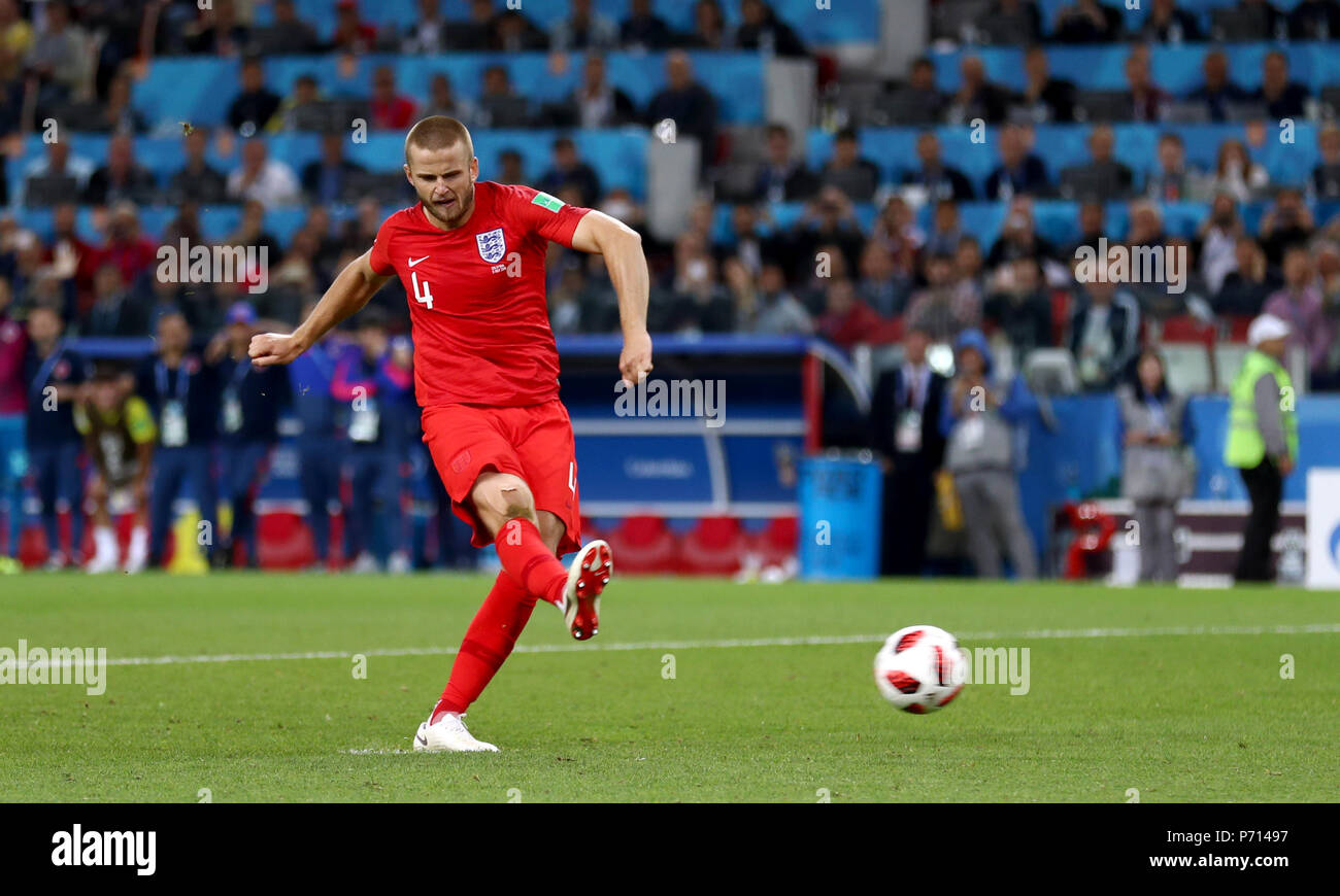 England's Eric Dier scores his sides fourth and winning penalty in the ...