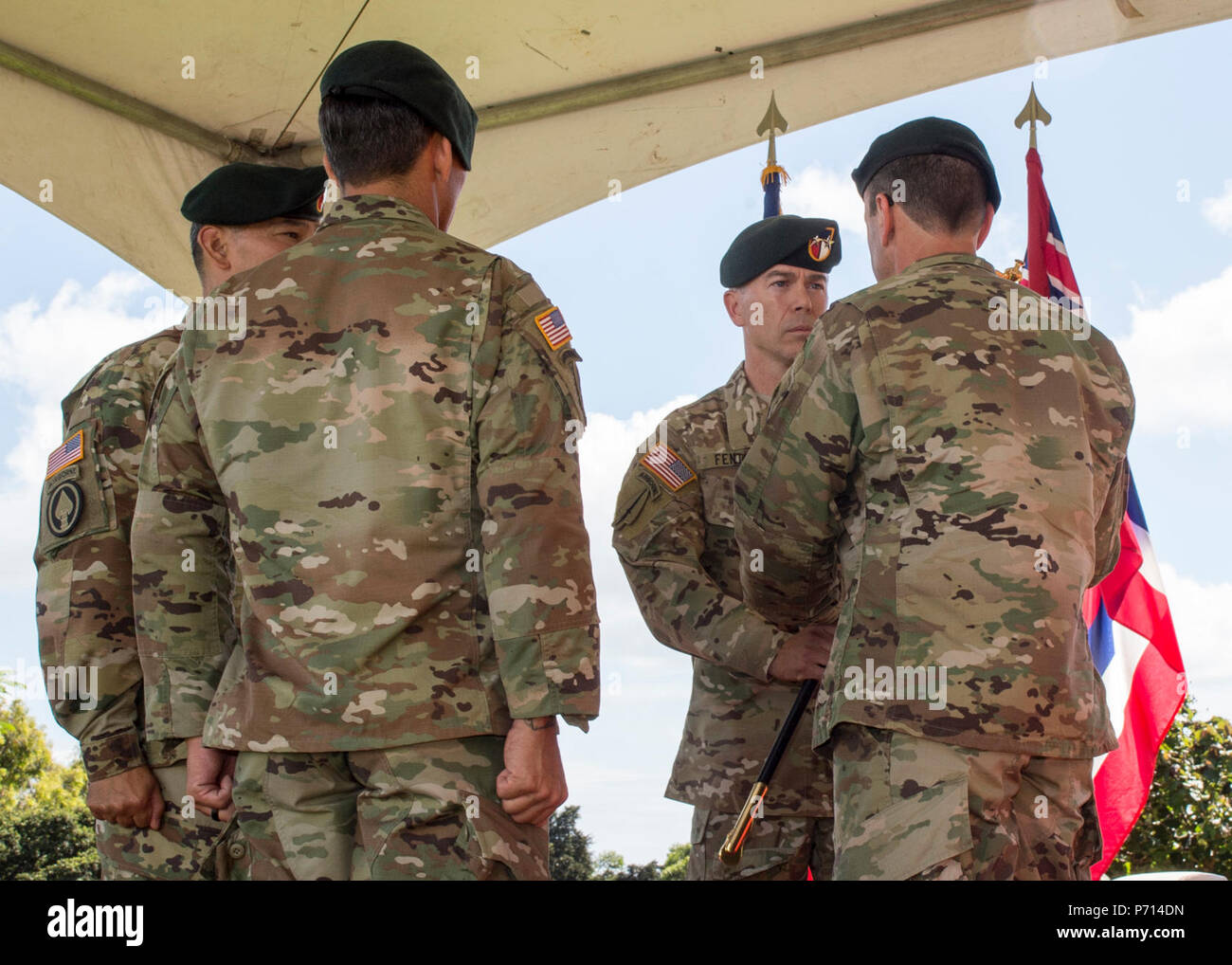CAMP H.M SMITH, Hawaii (May 11, 2017) - Maj. Gen. Bryan P. Fenton hands ...