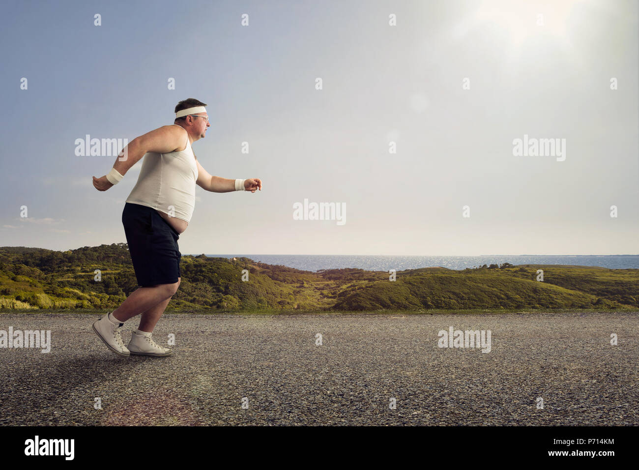 Fat overweight exercise hi-res stock photography and images - Alamy