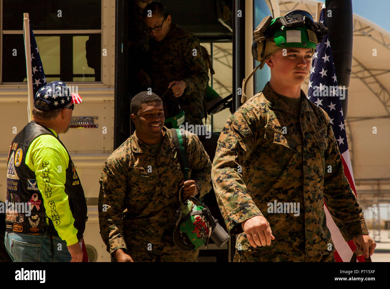 U.S. Marines assigned to Marine Attack Squadron (VMA) 311 return to ...