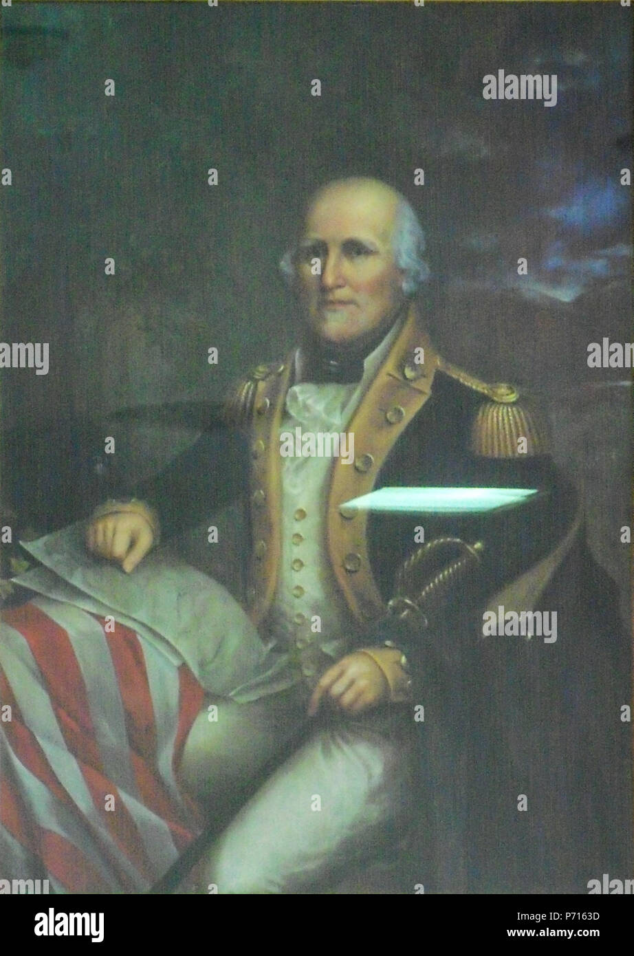 English: George Rogers Clark hangs at Carnegie Library of Steubenville ...