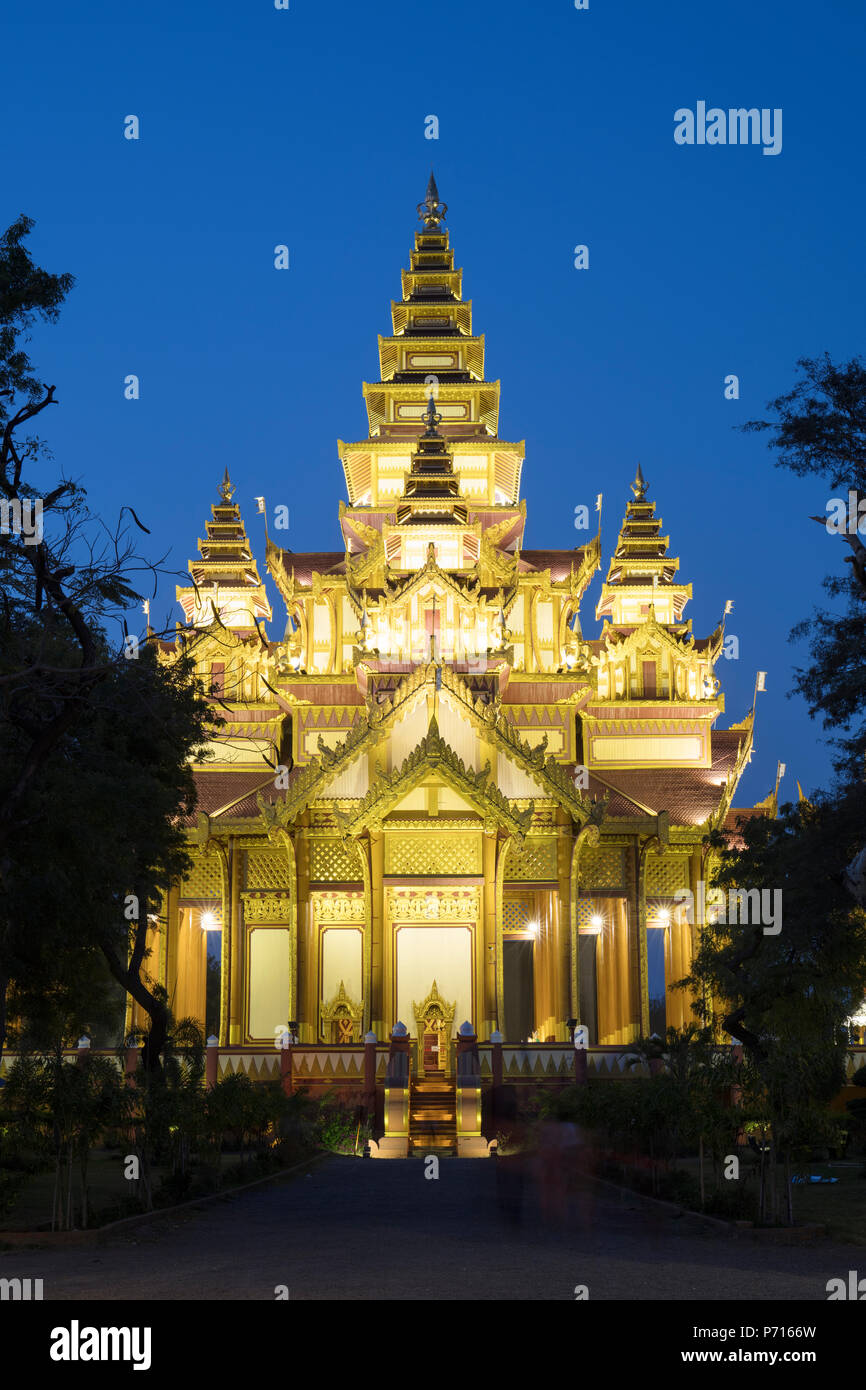 Bagan Golden Palace after sunset, Bagan (Pagan), Myanmar (Burma), Asia ...