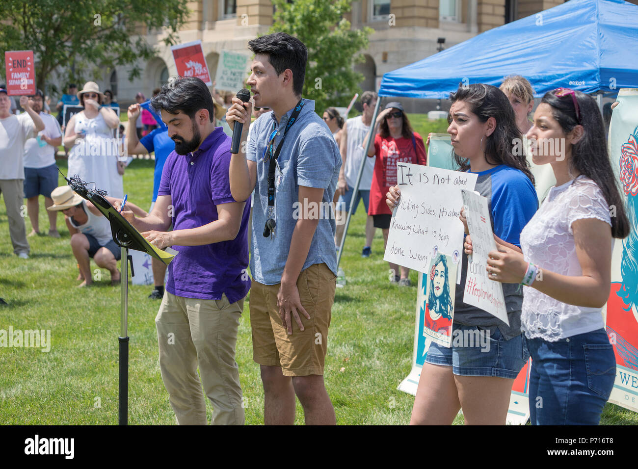 A Families Belong Together was held at the Iowa state capital in Des ...