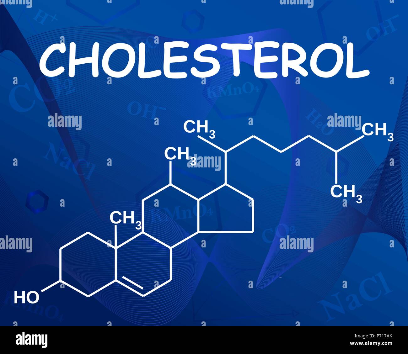 Cholesterol chemical formula. Vector illustration. Formula beautiful ...