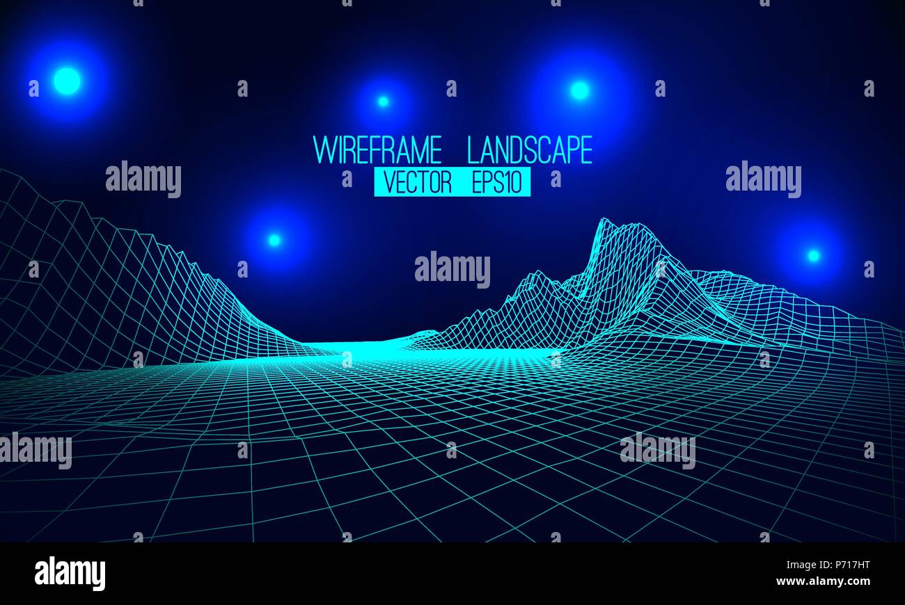 Wireframe landscape background hi-res stock photography and images - Alamy
