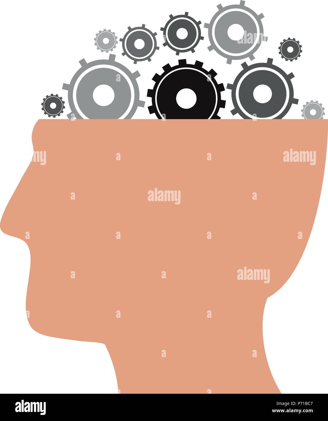 Machine gears inside human hi-res stock photography and images - Alamy