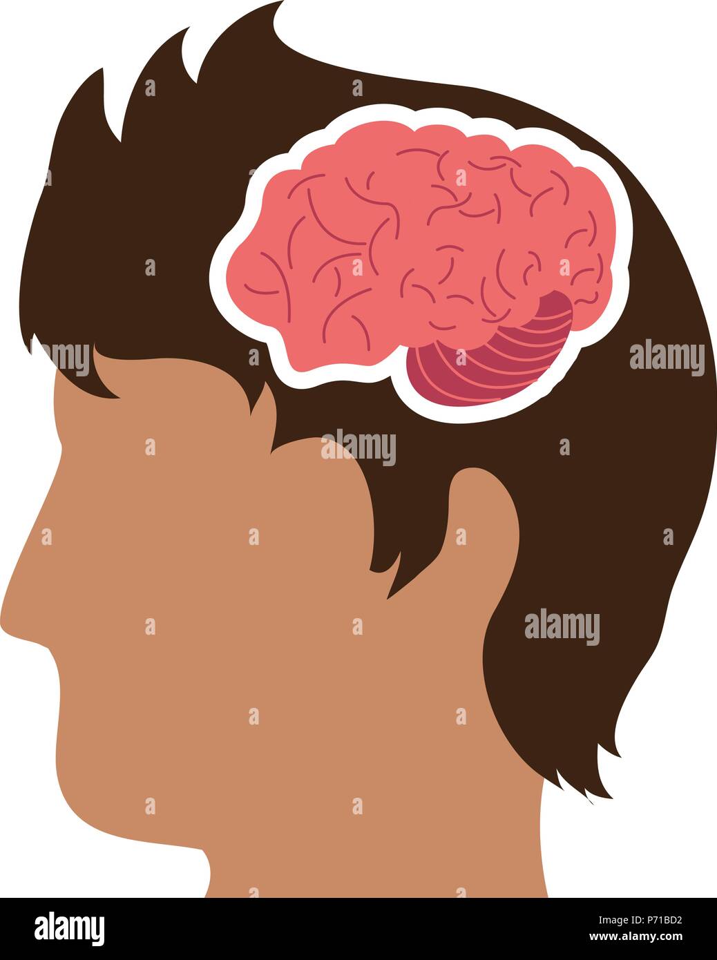 Human brain on head Stock Vector Image & Art - Alamy